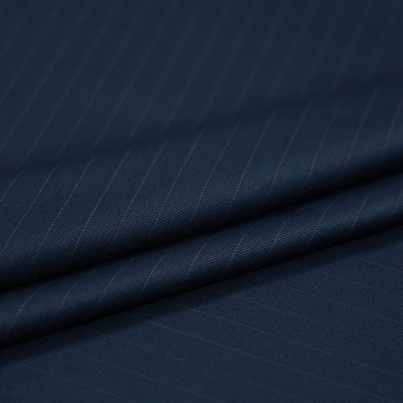 RAYMOND STERLING BLUE STRIPS SUITING – The Legacy Studio